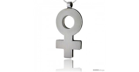 Stainless Steel Female Symbol Pendant 1 1/2 in tall, w/ 30 in Chain ...