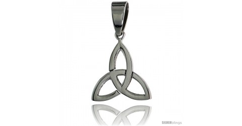 Stainless Steel Celtic Triquetra Holy Trinity Pendant, 5/8 in tall, w ...