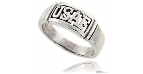 Sterling Silver United States Air Force USAF Ring 3/8 in wide ...