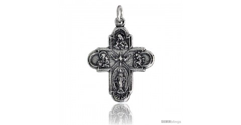 Sterling Silver Holy Cross (Virgin Mary, Sacred Heart of Jesus, Infant ...