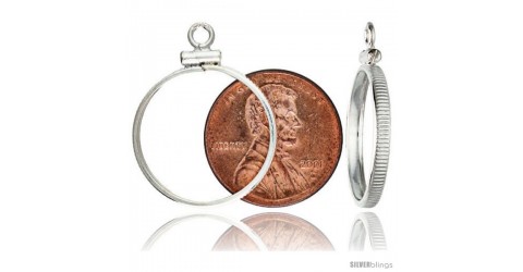 Sterling Silver 19 mm Copper Penny (1 Cent) Screw Top Coin Bezel Frame ...