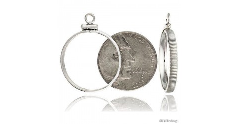 Sterling Silver 21 mm Nickel (5 Cents) Screw Top Coin Bezel Frame ...